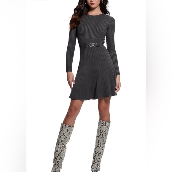 G by Guess | Dresses | Guess Long Sleeve Ribbed Dress Brand New With ...